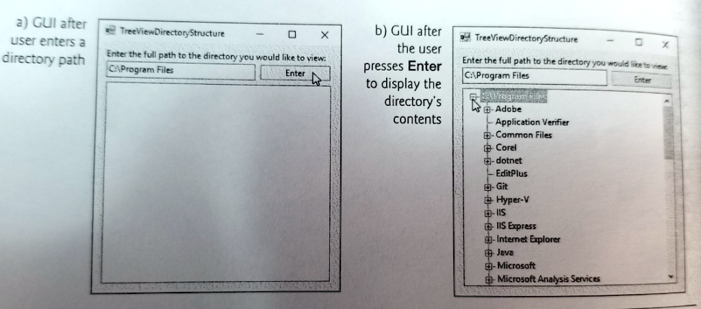 SOLVED: You are required to use the TreeView control and complete the following app as shown in ...