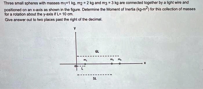 SOLVED: Three small spheres with masses m1=1 kg, m2 = 2 kg and m3 3 kg are connected together by ...