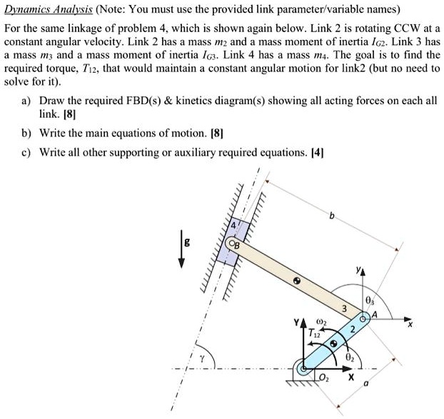 Dynamics Analysis (Note: You must use the provided link parameter ...