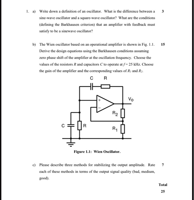 SOLVED: a. Write down a definition of an oscillator. What is the ...