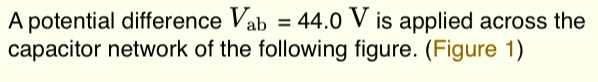A potential difference Vab = 44.0 V is applied across the...
