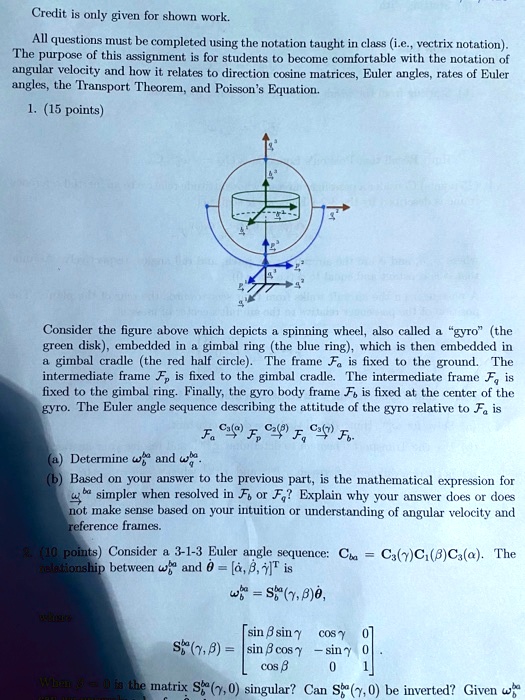 question 1 credit is only given for shown work angular velocity and how ...