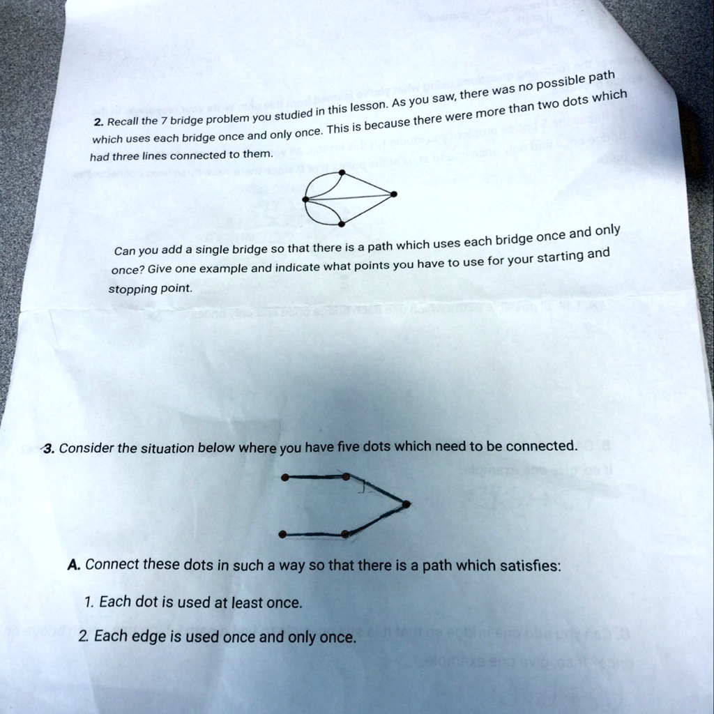 2. Recall the 7 bridge problem you studied in this lesson. As you saw ...