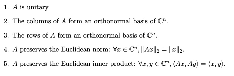 SOLVED: Prove that for an nxn matrix A, the following conditions are ...