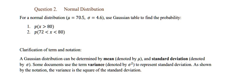 question 2 normal distribution for normal distribution h 705 46 use ...