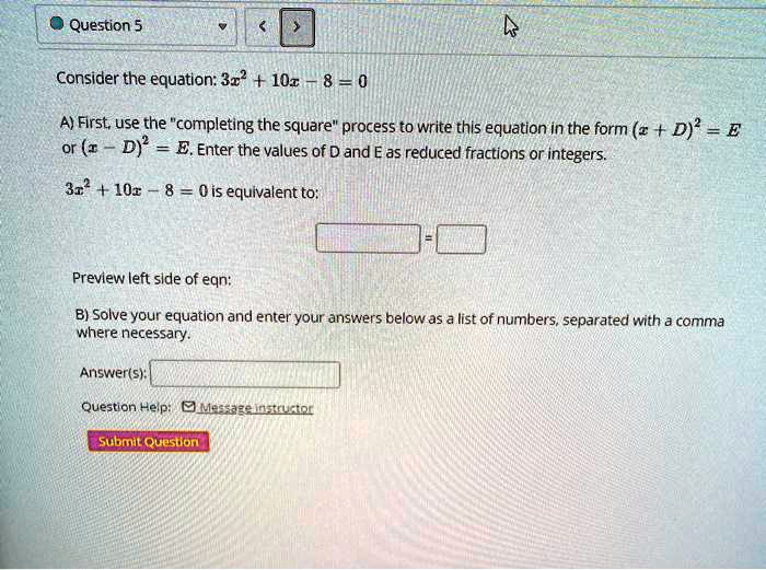 SOLVED: Consider the equation: 32z + 10z + 8 = 0 A) First, use the ...
