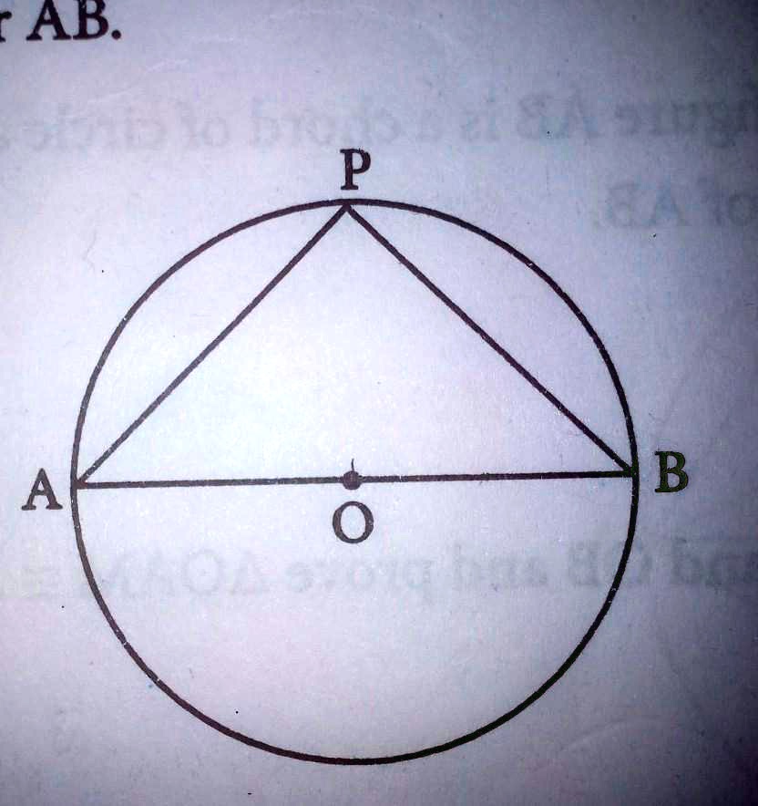 SOLVED: 10. There is a circle with center O and diameter AB. (i) Find ...