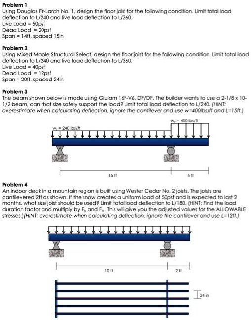 [GET ANSWER] problem1 using douglas fir larch no1design the floor joist ...