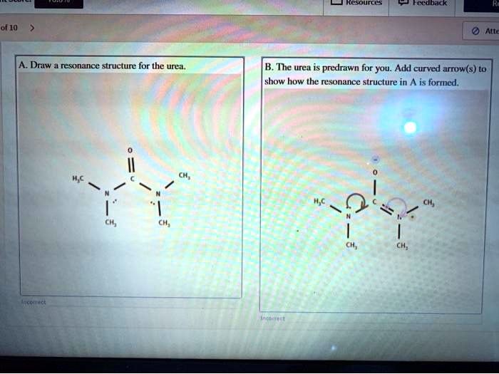 SOLVED: Concert Textbook Draw resonance structure for the urea. B. The ...