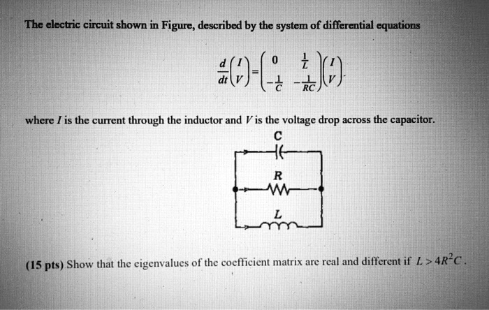 SOLVED: The electric circuit shown- Figure, described by the system of ...