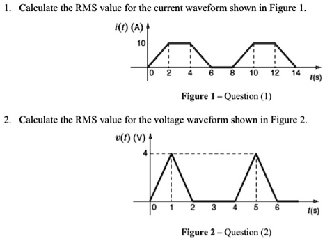 SOLVED: Calculate the RMS value for the current waveform shown in ...