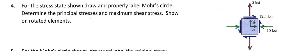 4. For the stress state shown draw and properly label Mohr's circle ...