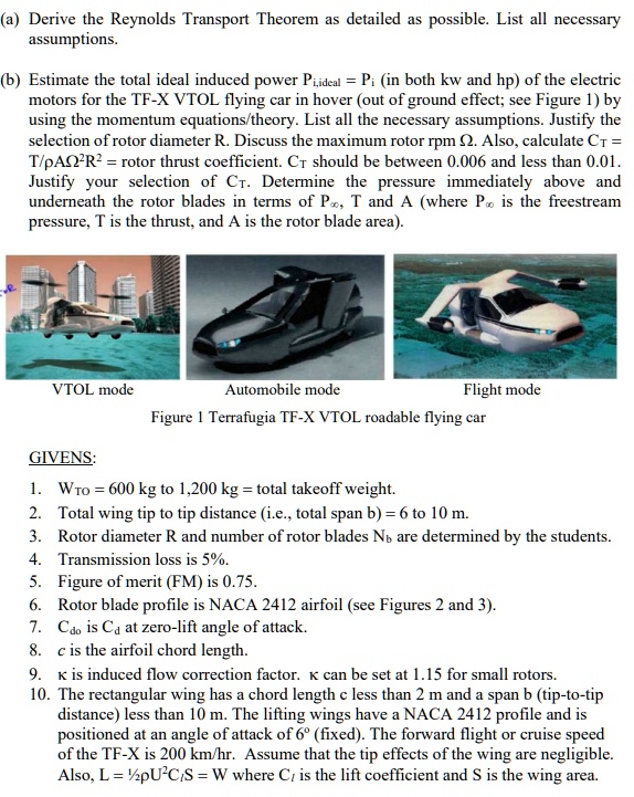 SOLVED: a) Derive the Reynolds Transport Theorem as detailed as ...