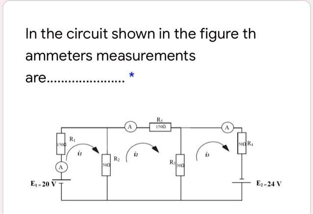 In the circuit shown in the figure th ammeters measurements are