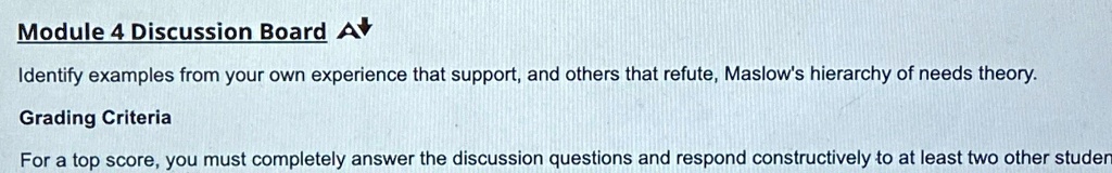 SOLVED: Module 4 Discussion Board A Identify examples from your own ...