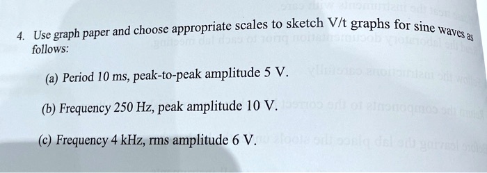 SOLVED:and choose appropriate scales to sketch Vit graphs for sine Use ...