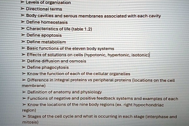 Levels of organization Directional terms Body cavities and serous ...