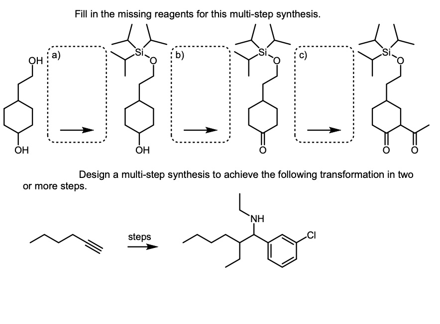 SOLVED: Fill in the missing reagents for this multi-step synthesis OH OH Design a multi-step ...