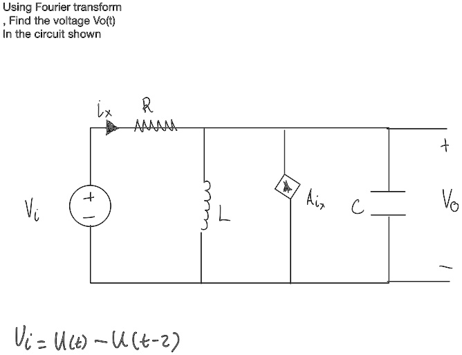 using fourier transform find the voltage vot in the circuit shown x r vi l aiz c vo vi ut ut 2 26236