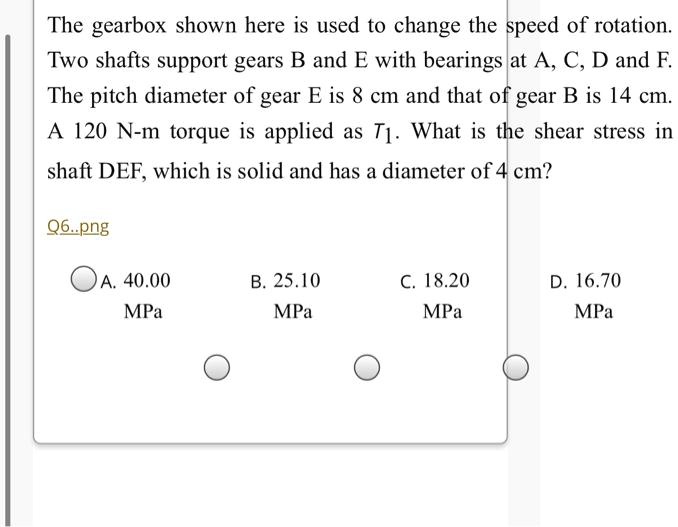 The gearbox shown here is used to change the speed of rotation. Two ...