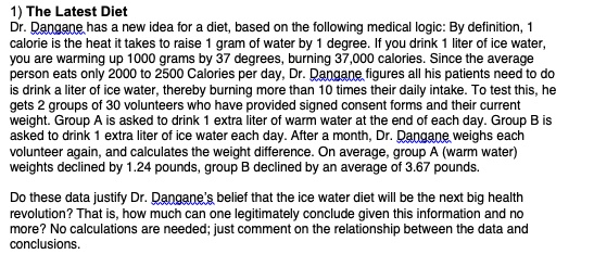 the latest diet dr dangane has new idea for diet based on tne following ...