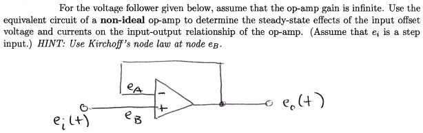 for the voltage follower given below assume that the op amp gain is ...