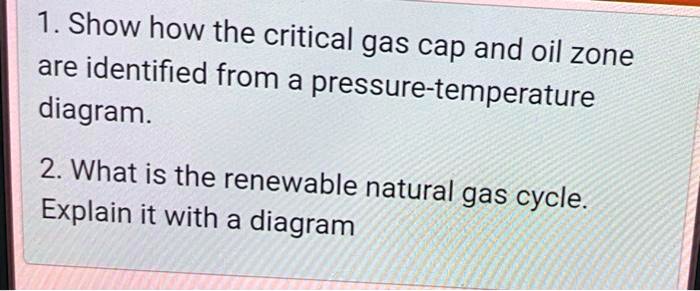 SOLVED: Show how the critical gas cap and oil zone are identified from ...