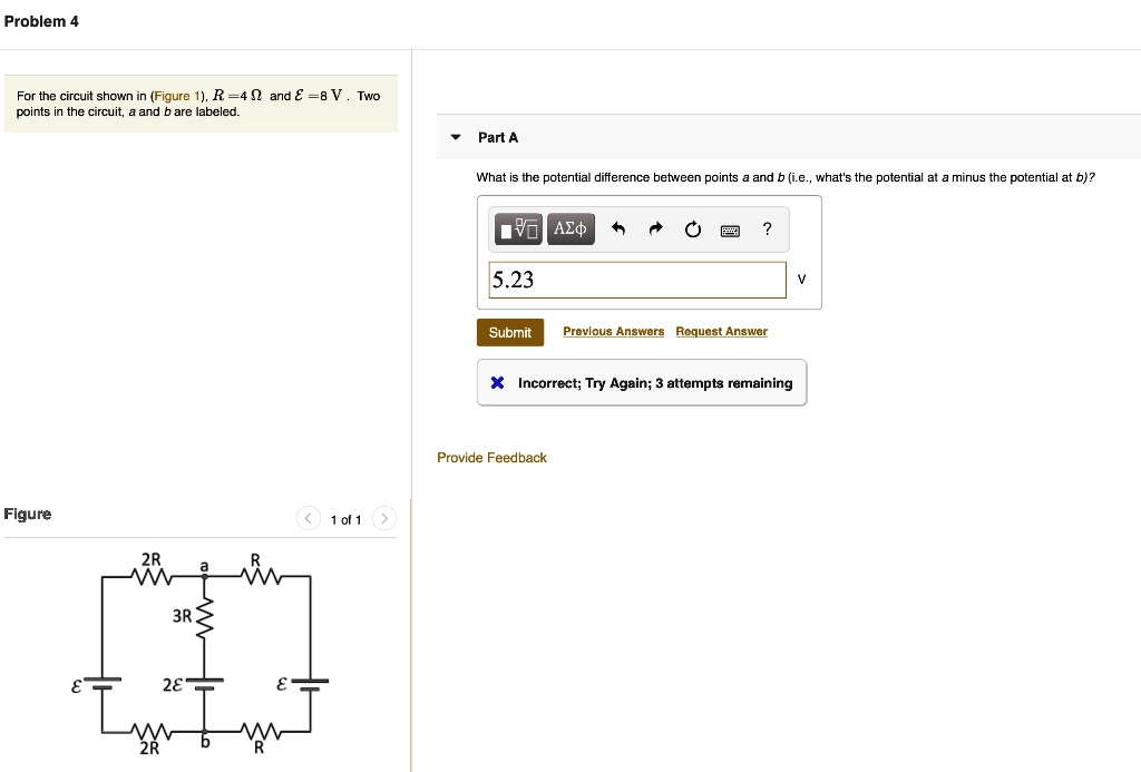 SOLVED:Problem For the circuit shown (Figure 1), R=49 ad â‚¬ =8 V points the circuit; and are ...