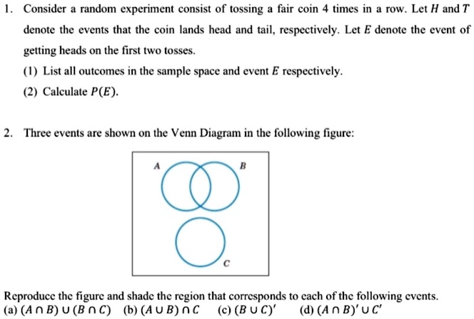 Consider a random experiment consisting of tossing a fair coin 4 times ...