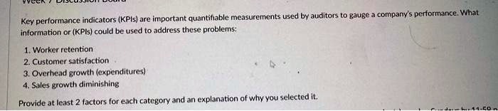 Key performance indicators (KPIs) are important quantifiable ...