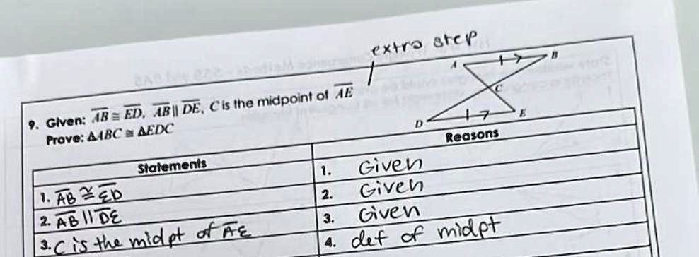 SOLVED: extro stcp 9.GivenB=ED.BDE.Cis the midpoint of B ProveBCAEDC ... SOLVED: extro stcp 9.GivenB=ED.BDE.Cis the midpoint of B ProveBCAEDC ...