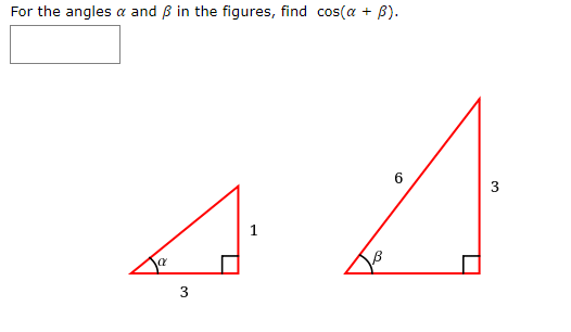 SOLVED: For the angles α and β in the figures, find cos (α+β).