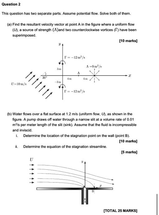 question 2 this question has two separate partsassume potential flow ...