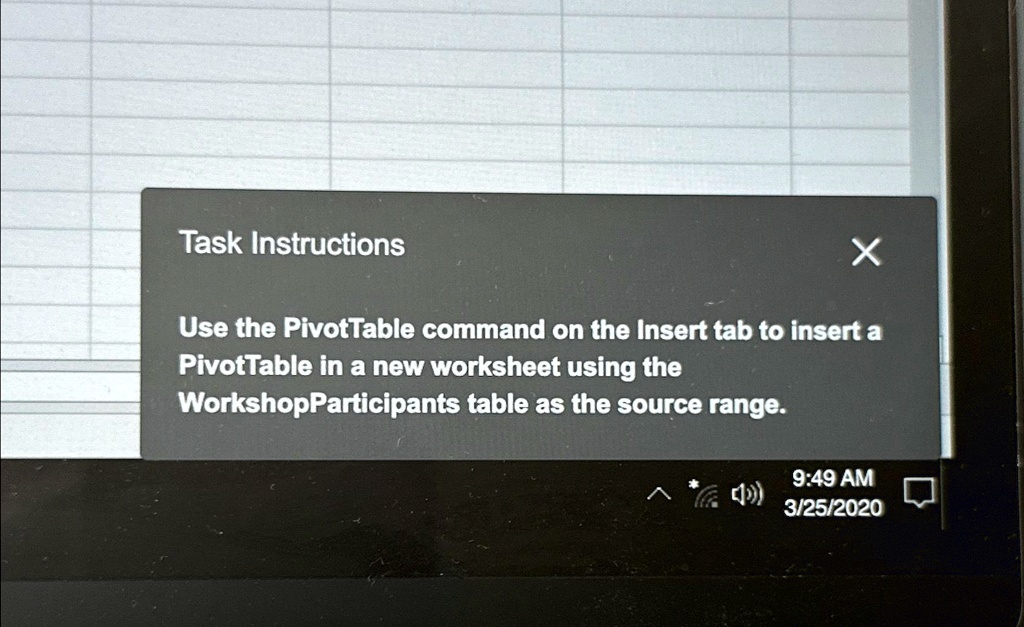 Solved Task Instructions Use The Pivottable Command On The Insert Tab To Insert A Pivottable In 1382