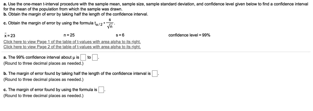 Confidence Interval Formula With Standard Error