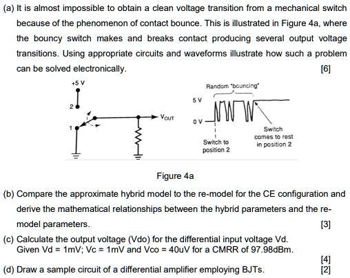 SOLVED: (a) It is almost impossible to obtain clean voltage transition from a mechanical switch ...