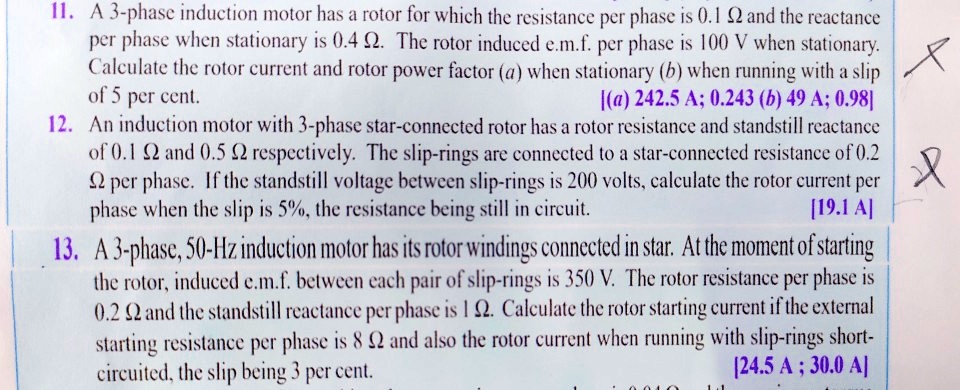 SOLVED: 11. A 3-phase induction motor has a rotor for which the ...