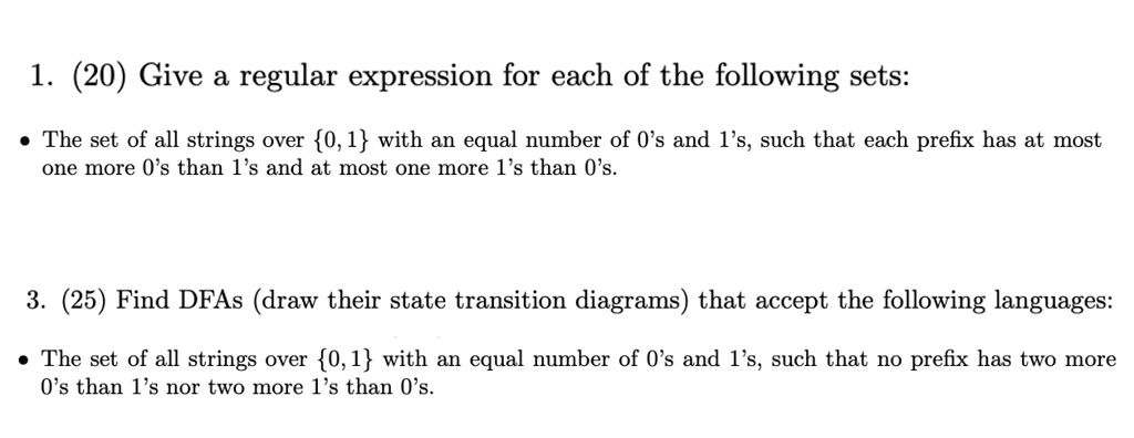 [get Answer] 1 20 Give A Regular Expression For Each Of The Following Sets The Set Of All