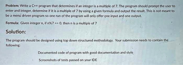 Solved Problem Write A C Program That Determines If An Integer Is A 1365