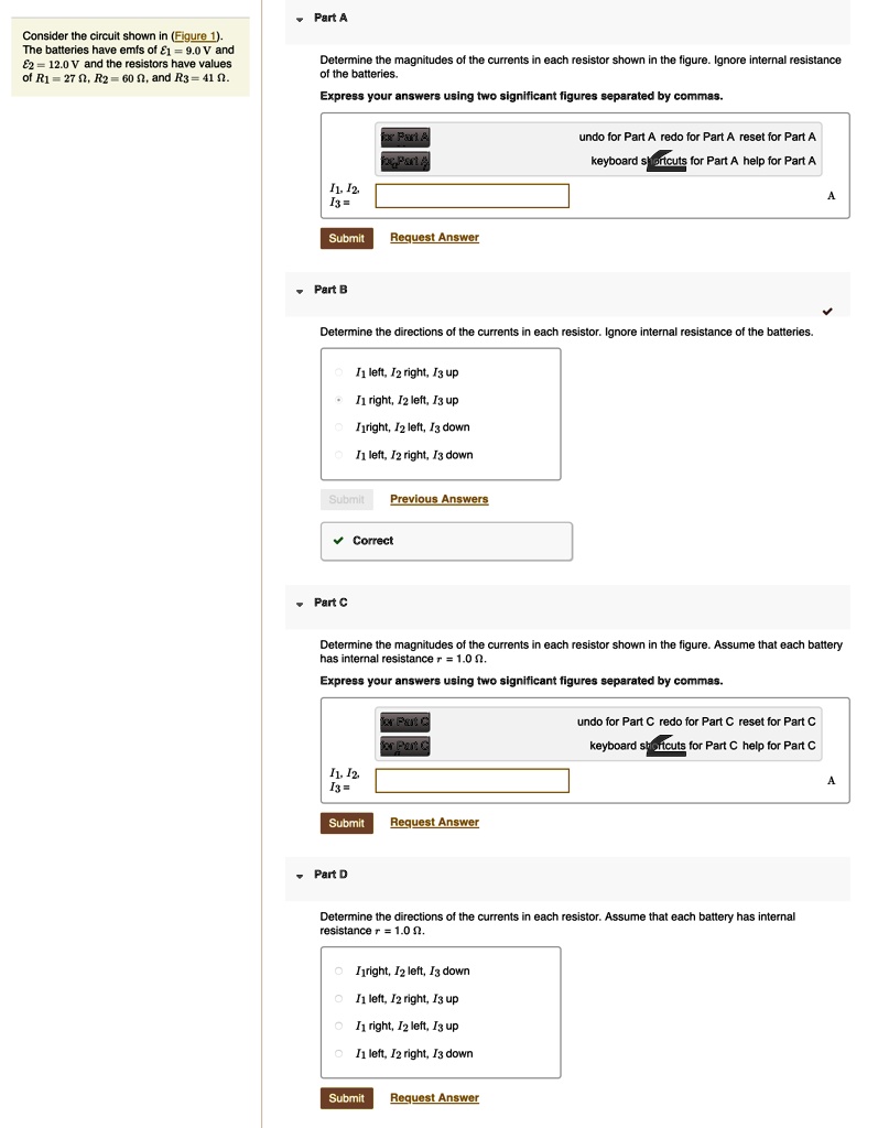 consider the circuit shown in figure 1 the batteries have emfs of e1 90 ...