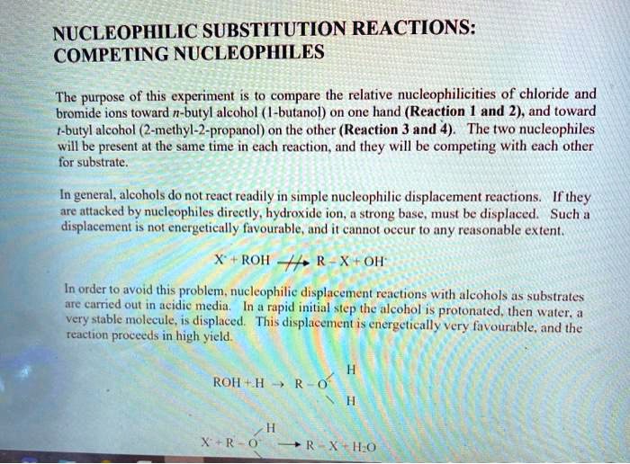 nucleophilic substitution reactions competing nucleophiles the purpose ...