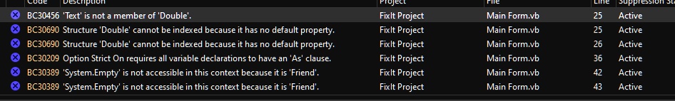 SOLVED: Open the VB9eChap03FixIt SolutionFixIt Solution.sln file. The application should ...