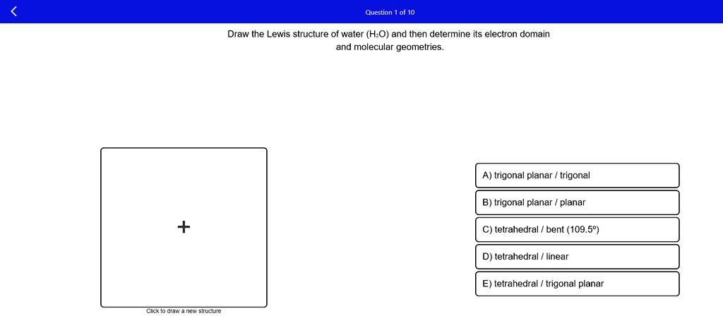 Solved Jucstion Oid Draw The Lewis Structure Of Water H O And Then Determine Its Electron