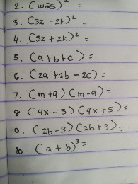 SOLVED: 2. (w-5)^2= 3. (32-2 k)^2= 4. (32+2 k)^2= 5. (a+b+c)= c. (2 a+2 ...