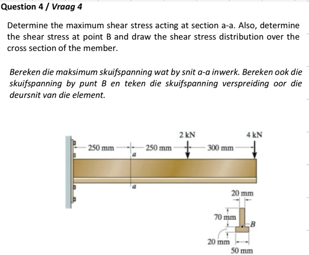 question 4 vraag 4 determine the maximum shear stress acting at section ... question 4 vraag 4 determine the maximum shear stress acting at section ...