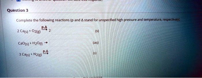 SOLVED: Complete the following reactions (p and stand for unspecified ...