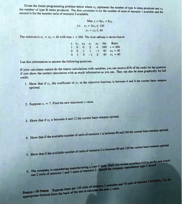 please show all work and proper units and equations do not solve with excel or any computer ...