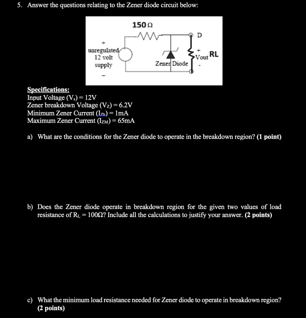 Zener Diode Questions And Answers