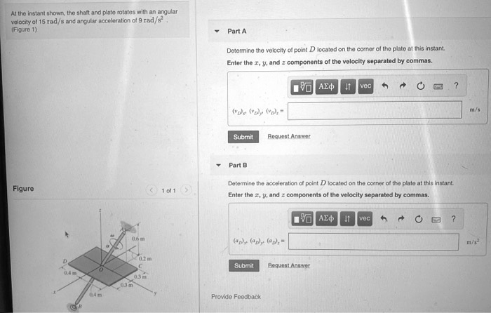 SOLVED: At the instant shown, the shaft and plate rotate with an angular velocity of 15 rad/s ...
