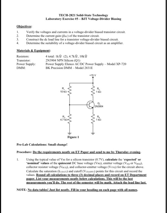 Objectives: TECH-2821 Solid-State Technology Laboratory Exercise #5 ...